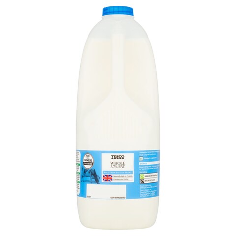 Tesco British Whole Milk 2.272L, 4 Pints - Tesco Groceries